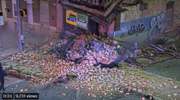 Man Driving Stolen Vehicle Crashes into Building Causing it to Collapse ...