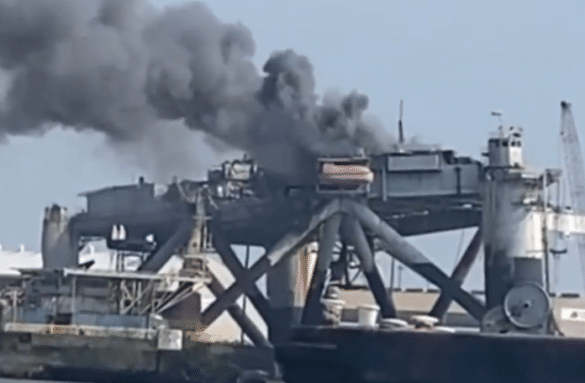 Massive Fire at Oil Rig in Alabama – Potential Hazardous Materials on ...